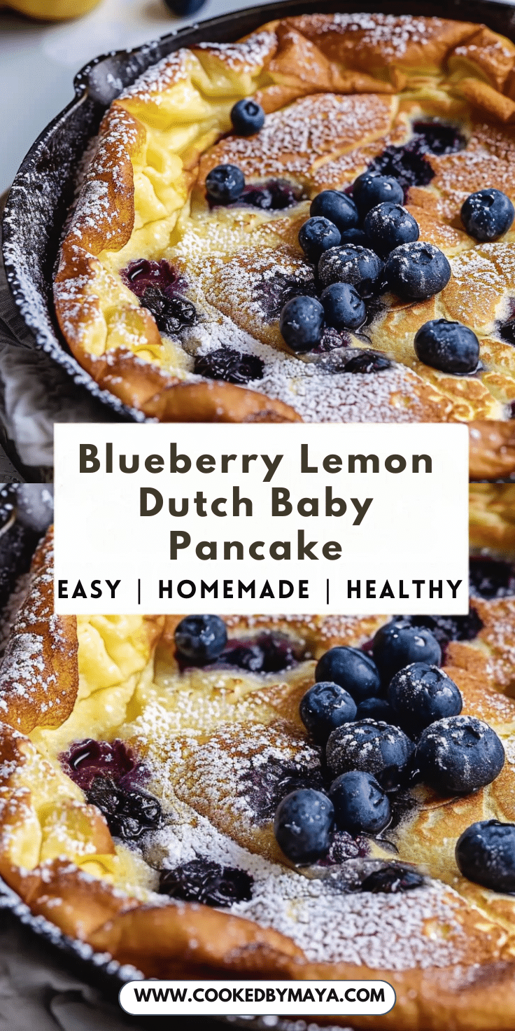 Blueberry Lemon Dutch Baby Pancake - Cooked by Maya