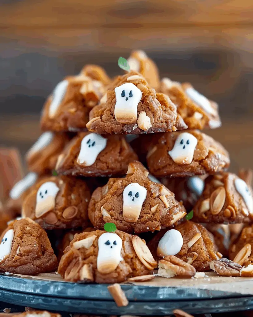 Spooky Ghost Brown Butter Pumpkin Cookies - Cooked by Maya