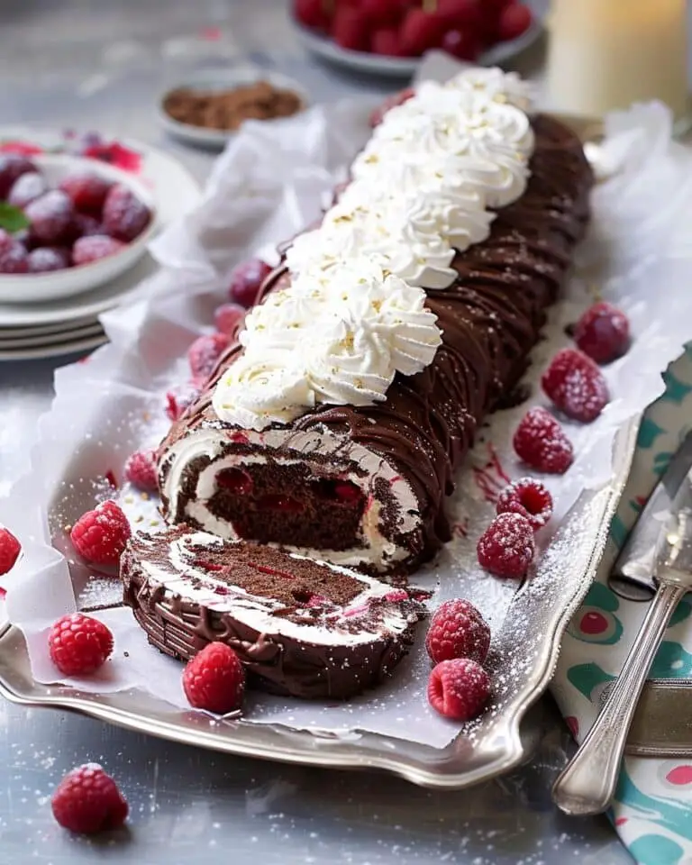 Chocolate Raspberry Roulade - Cooked by Maya