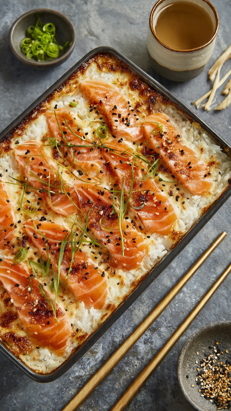 Salmon Sushi Bake - Cooked by Maya
