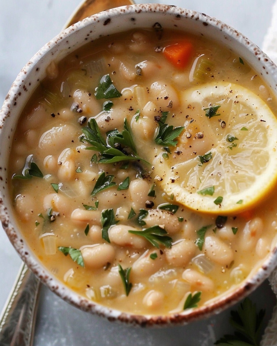 Greek White Bean Soup With Garlic & Lemon - Cooked by Maya