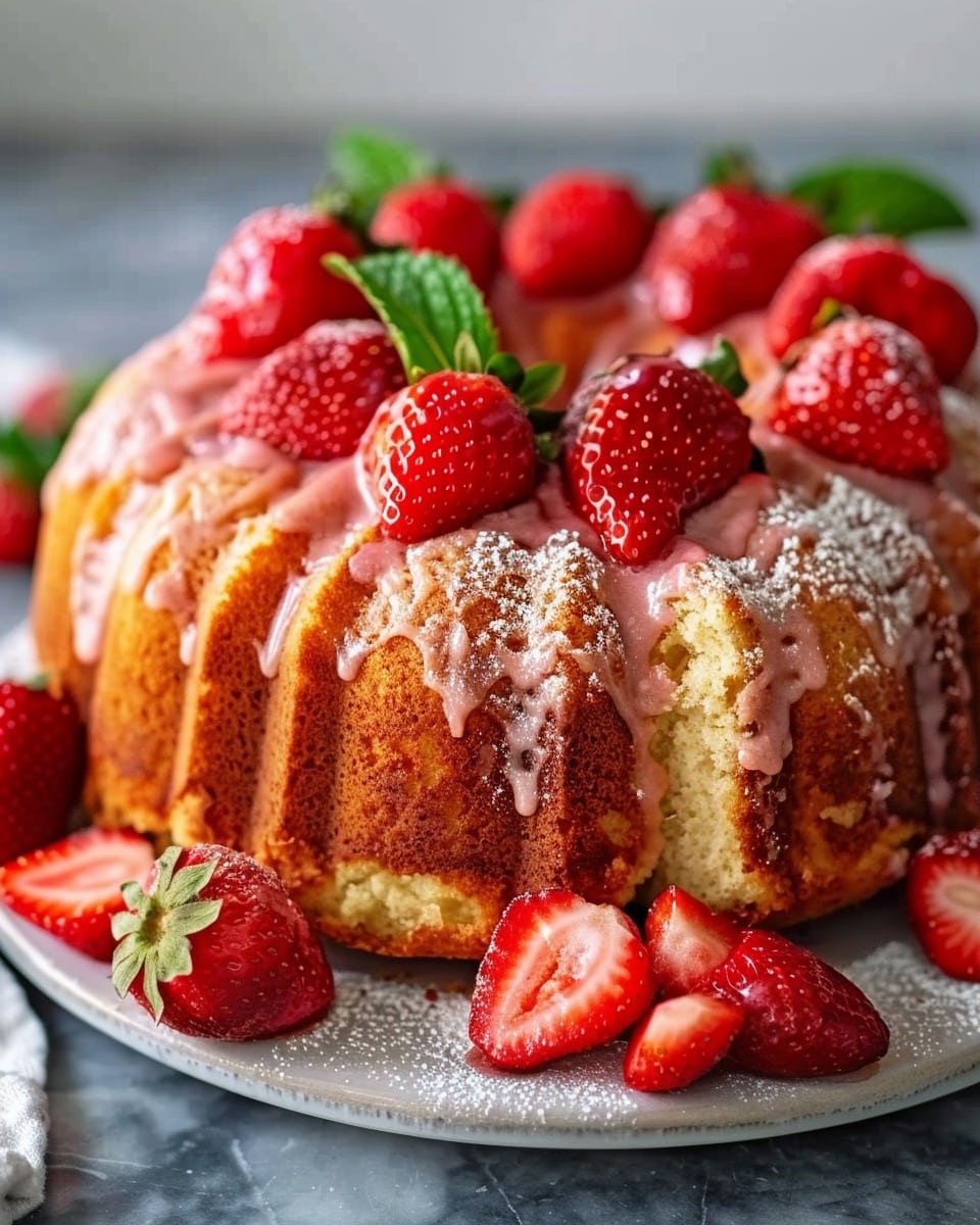 Sweet Strawberry Pound Cake - Cooked by Maya
