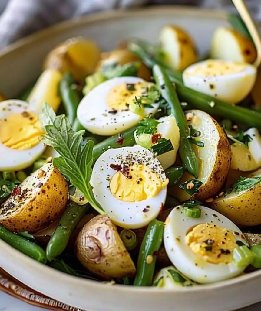 Potato and Green Bean Salad with Hard-Boiled Eggs - Cooked by Maya