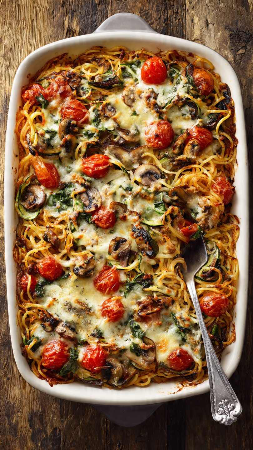 Loaded Veggie Spaghetti Bake - Cooked by Maya