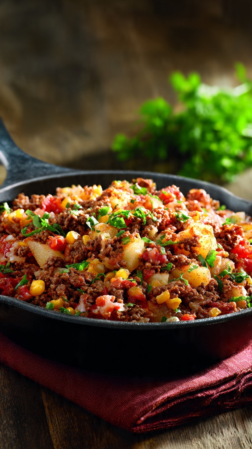 Southwest Ground Beef and Potato Skillet - Cooked by Maya