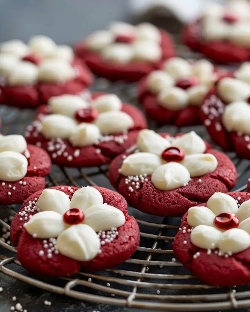 Easy Hershey’s Red Velvet Blossoms Cookies - Cooked by Maya
