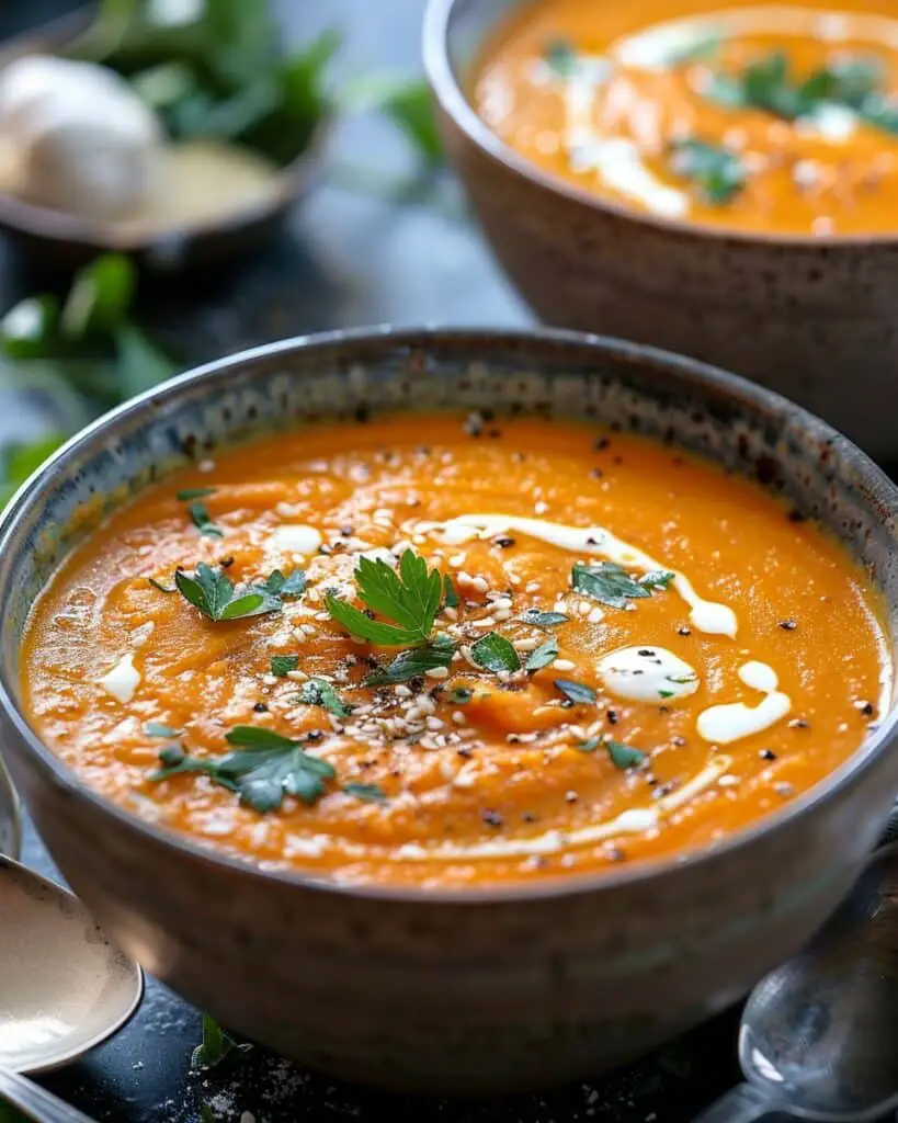 Savory Italian Sweet Potato Soup - Cooked by Maya