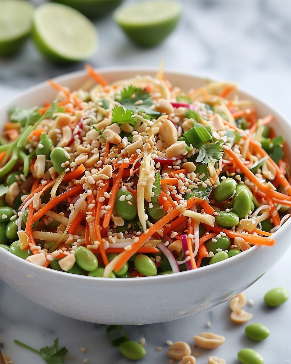 Asian Edamame Peanut Crunch Salad - Cooked by Maya