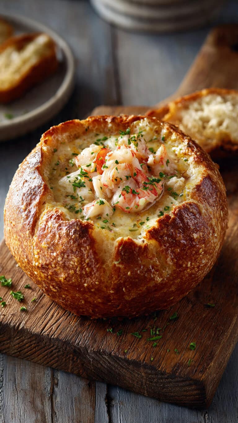 Stuffed Seafood Soup Bread Bowl - Cooked by Maya