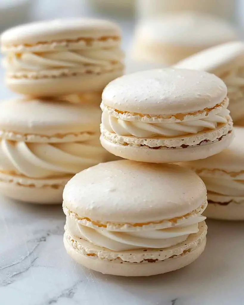 French Macarons with Vanilla Buttercream Filling - Cooked by Maya